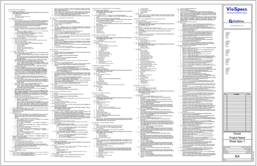 VisiSpecs Publishes Sheet Specs in Newly Released v22.1 - Chalkline